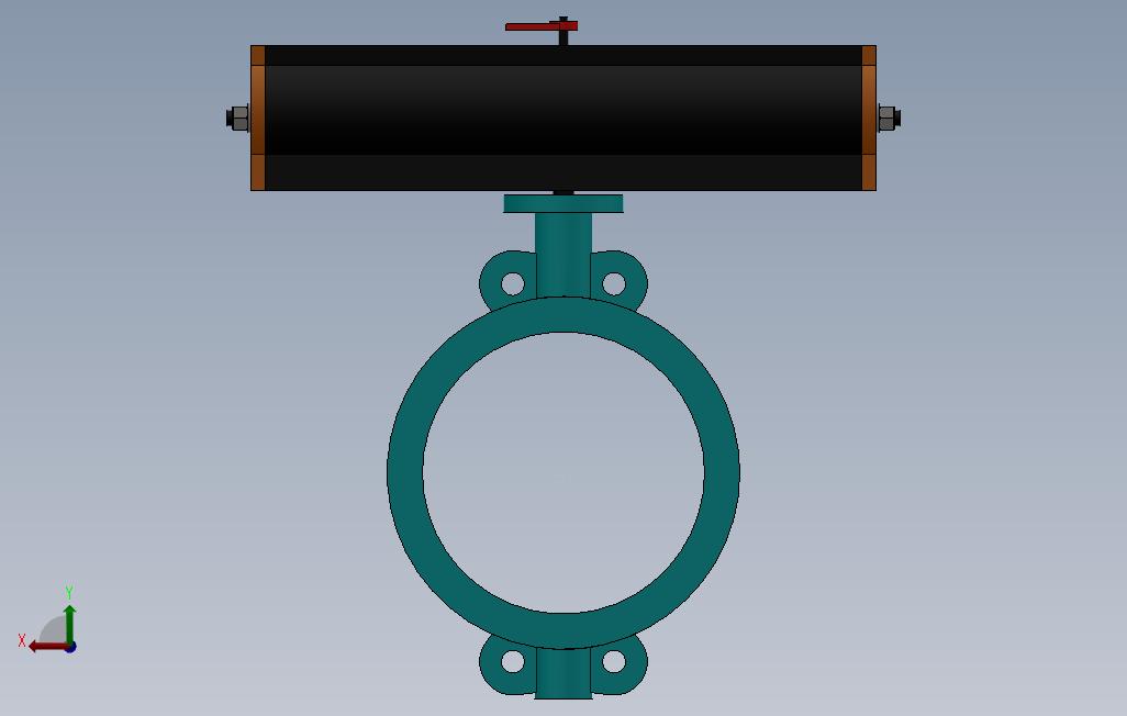 对夹式气动蝶阀dn300solidworks 2017模型图纸免费下载 懒石网