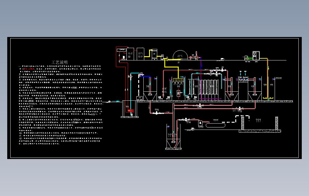 屠宰废水处理工艺流程图dwgautocad 2004模型图纸下载 懒石网