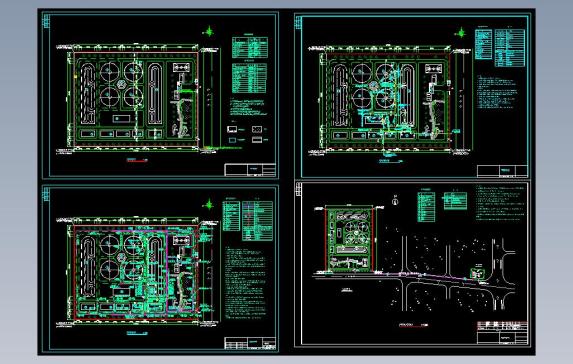 某污水处理厂管线平面布置图autocad 2004模型图纸下载 懒石网