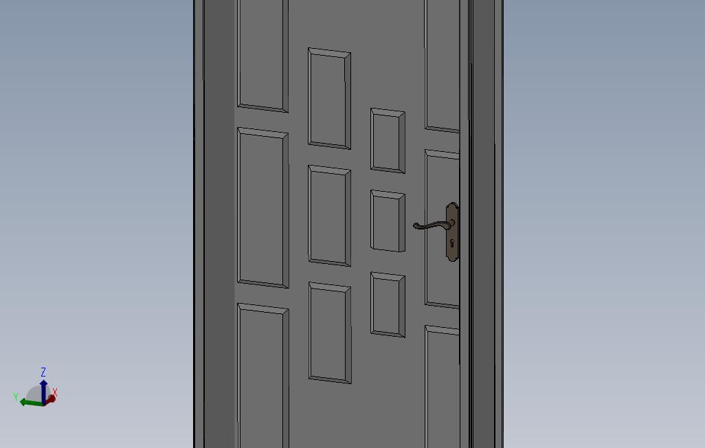 门_建筑设施_SOLIDWORKS_模型下载 – 懒石网
