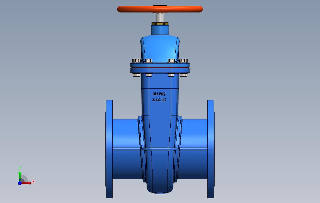 闸阀DN200_SOLIDWORKS 2017_模型图纸下载 – 懒石网