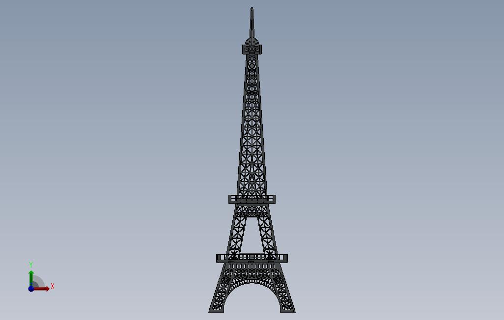 EIFFELTOWER埃菲尔铁塔拼图切割图纸Solidworks和dxf格式__模型图纸下载 – 懒石网