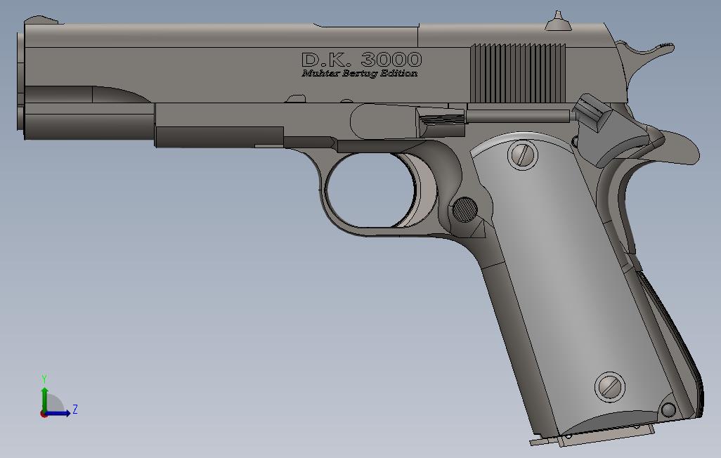 手枪m1911_SOLIDWORKS 2016_模型图纸下载 – 懒石网