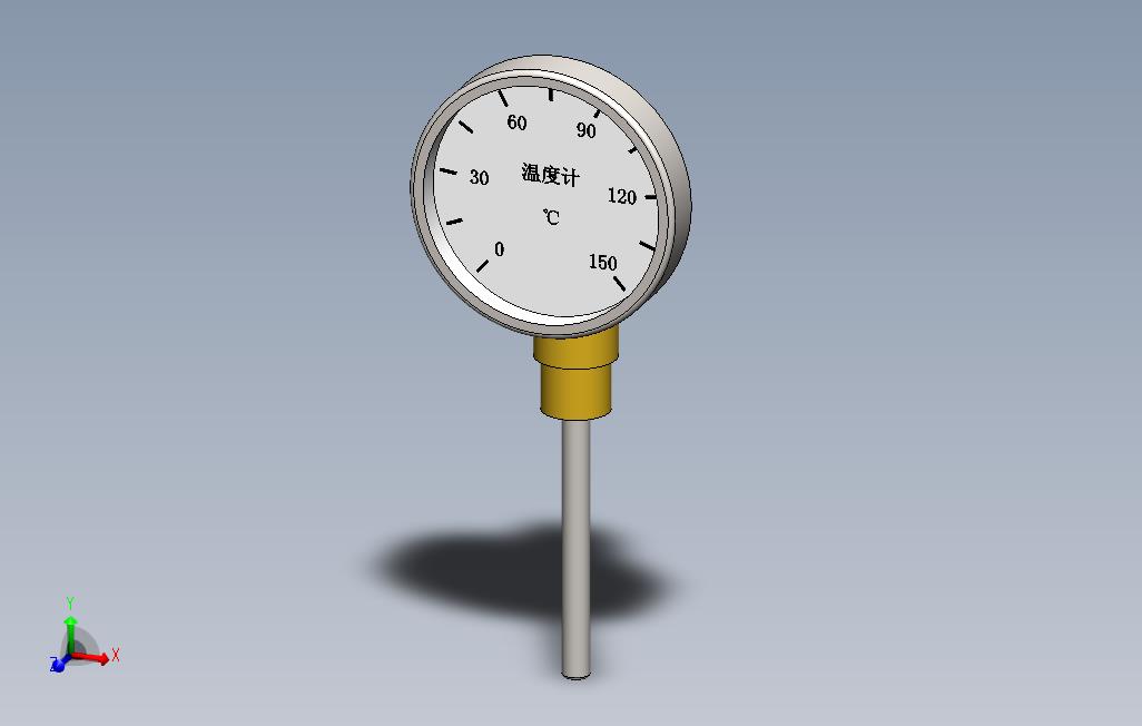 Wss 411双金属温度计l100solidworks 2011模型图纸下载 懒石网