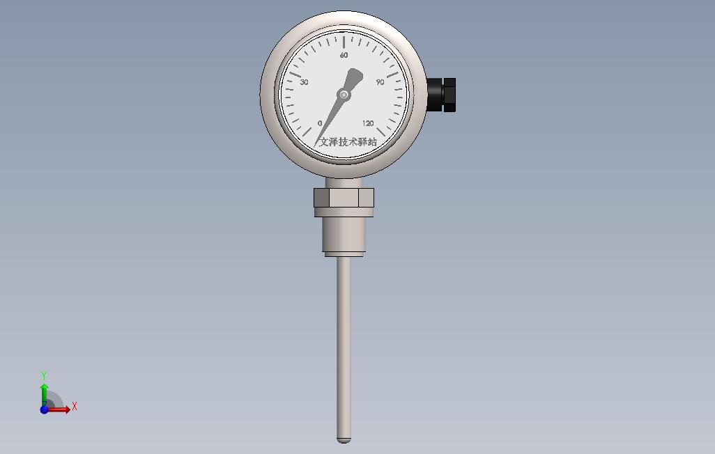 指针式温度表solidworks 2016模型图纸下载 懒石网