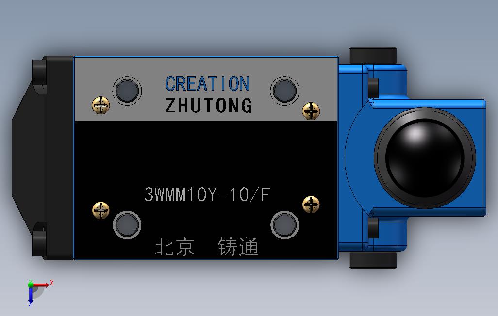 Wmm10 F手动换向阀（手柄b面）solidworks 2012模型图纸下载 懒石网