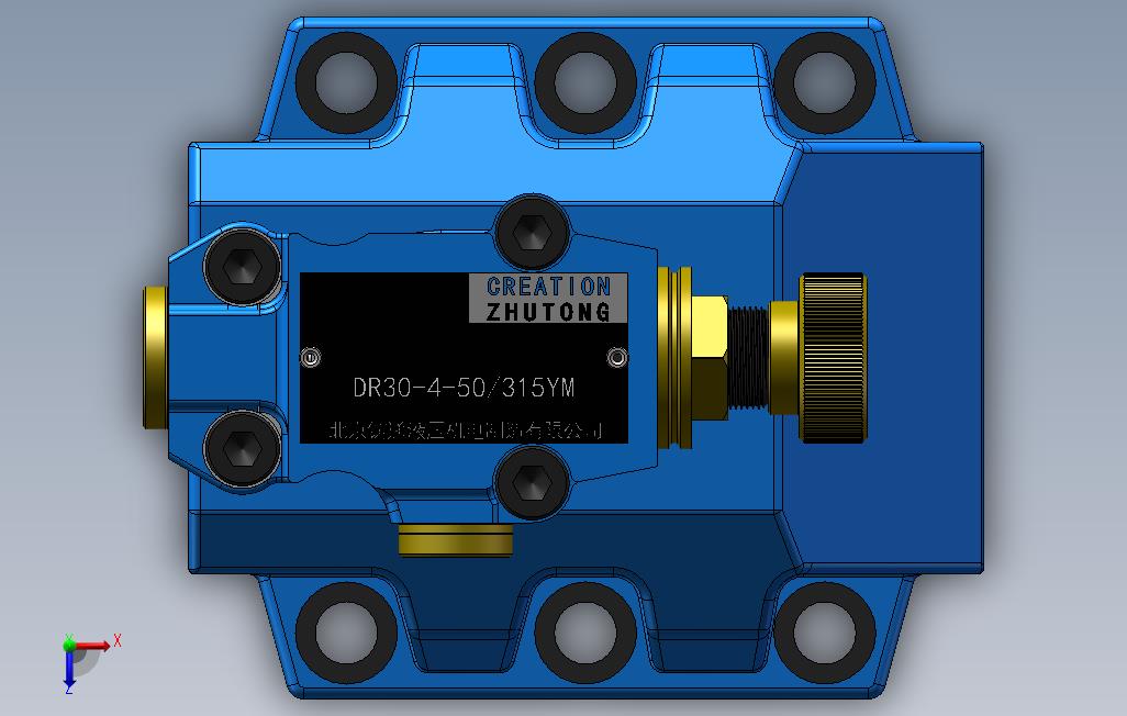 Dr30 Ym先导式减压阀solidworks 2012模型图纸下载 懒石网
