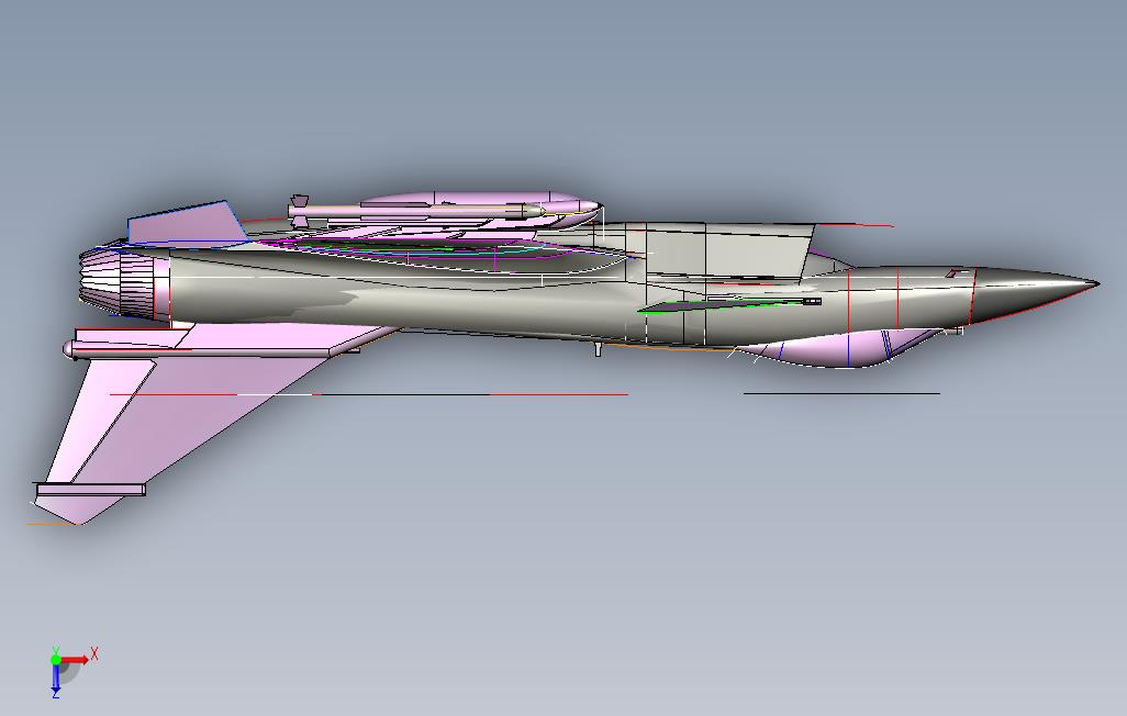 J10B歼10B战斗机轮廓线模型3D图纸CATIA设计附STP_STEP_模型图纸下载 – 懒石网