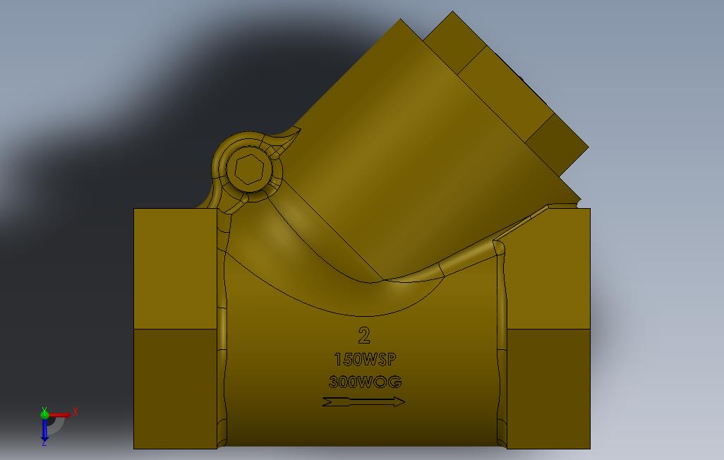 Y型过滤器dn50 黄铜solidworks 2011模型图纸下载 懒石网