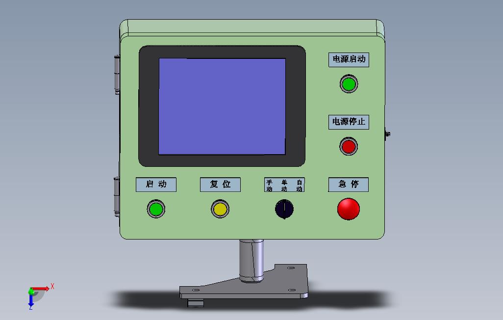 威纶通触摸屏3d图纸触摸屏面板面板箱设备显示屏图纸电控箱solidworks 2012模型图纸下载 懒石网