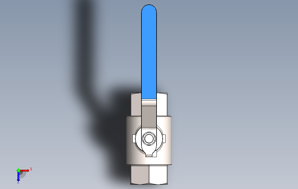 Dn40手动丝口不锈钢球阀solidworks 2016模型图纸下载 懒石网