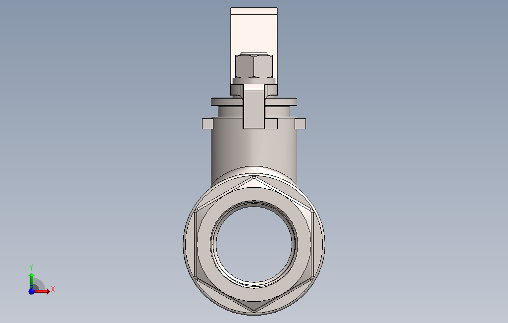 Dn40手动丝口不锈钢球阀solidworks 2016模型图纸下载 懒石网