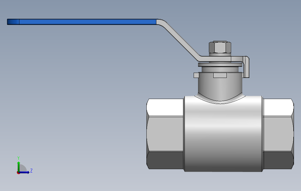 Dn50手动丝口不锈钢球阀solidworks 2016模型图纸下载 懒石网