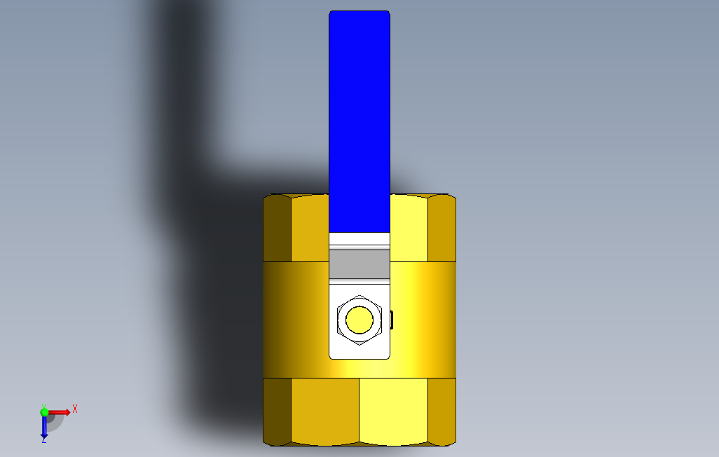 Dn65手动丝口铜球阀solidworks 2016模型图纸下载 懒石网