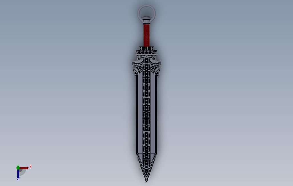 巨阙剑solidworks 2012模型图纸免费下载 懒石网