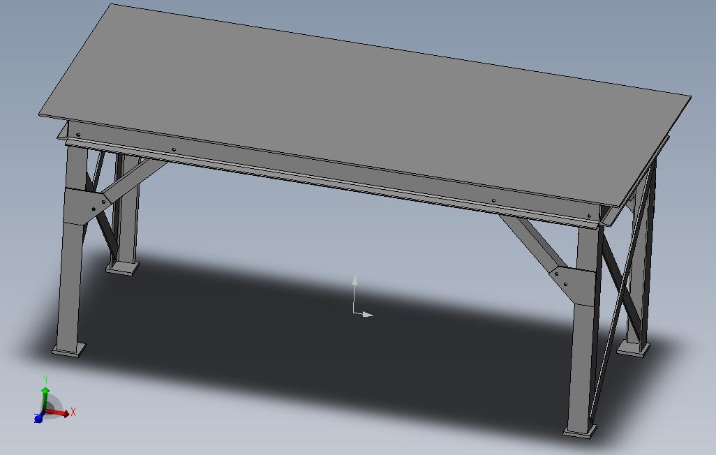 钢板桌solidworks 2013模型图纸免费下载 懒石网