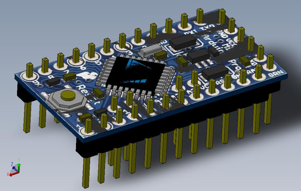 Arduino芯片_SOLIDWORKS 2013_模型图纸免费下载 – 懒石网