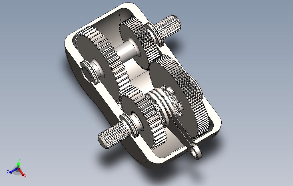两级变速齿轮箱solidworks 2012模型图纸免费下载 懒石网