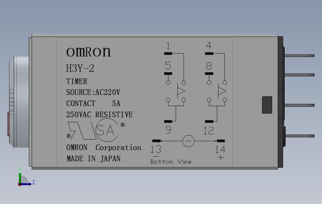 原创（欧姆龙H3Y-2）时间继电器_SOLIDWORKS 2012_模型图纸免费下载 – 懒石网