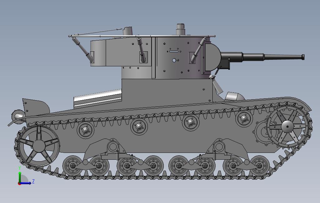 T-26坦克_SOLIDWORKS 2014_模型图纸免费下载 – 懒石网