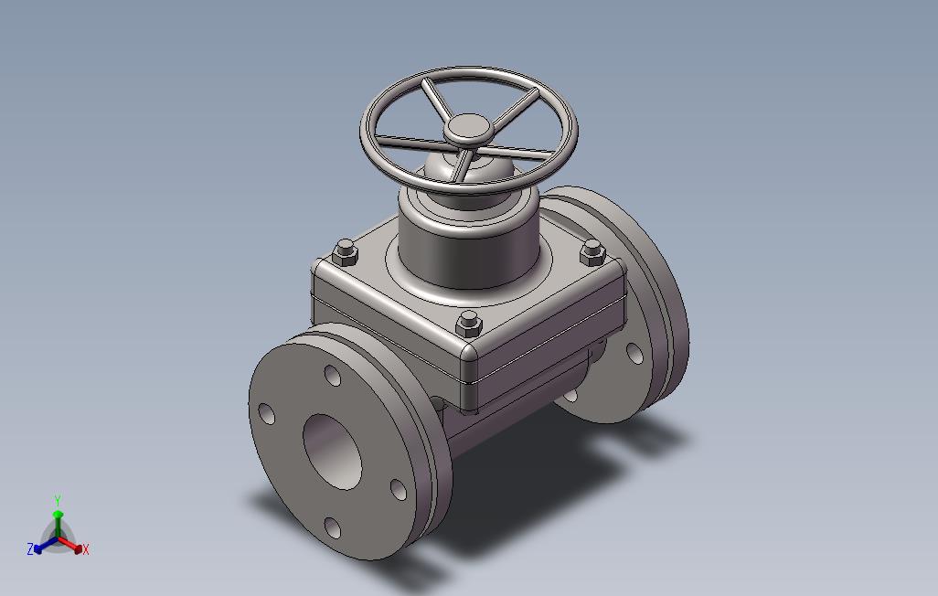 带法兰手动隔膜阀dn65solidworks 2016模型图纸免费下载 懒石网