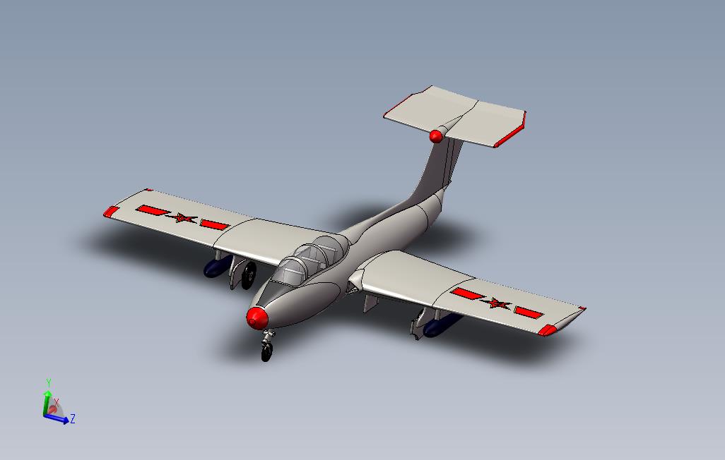 捷克L-29教练机_SOLIDWORKS 2014_模型图纸免费下载 – 懒石网