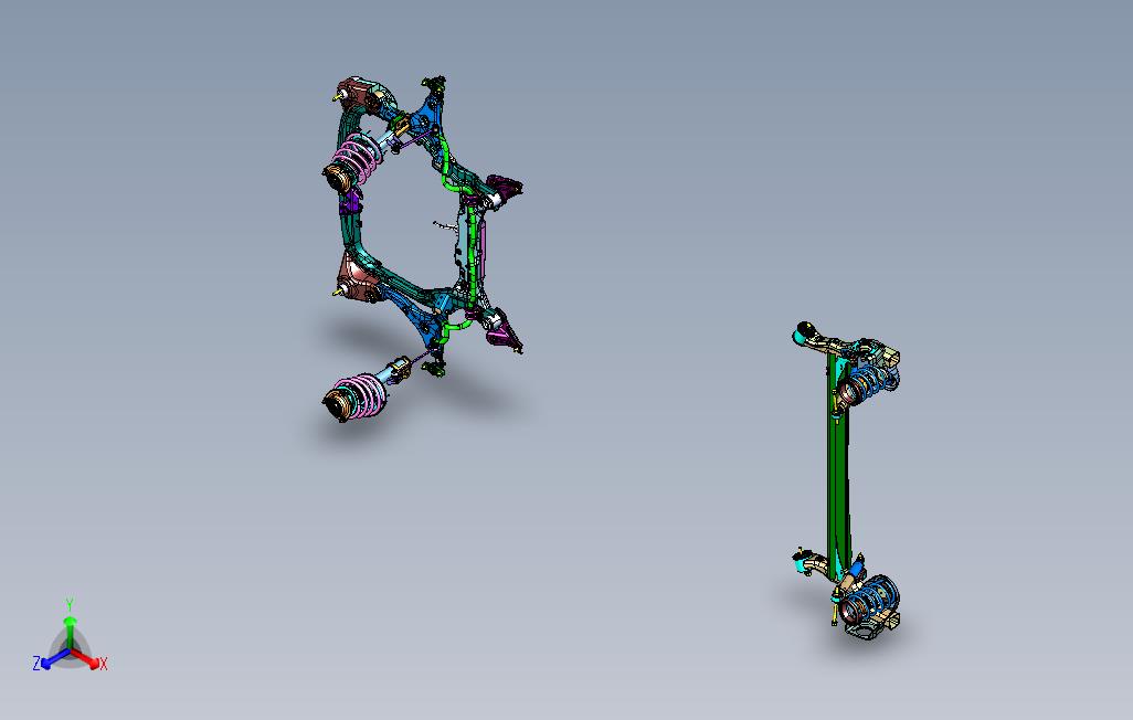 汽车前后悬架系统3dstep模型图纸免费下载 懒石网