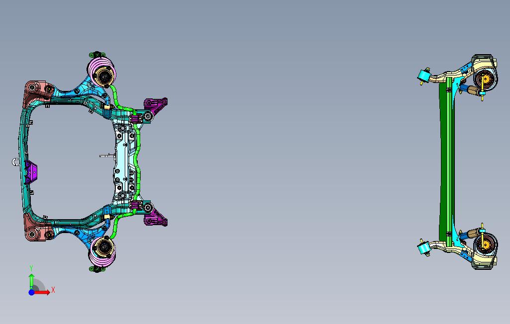 汽车前后悬架系统3dstep模型图纸免费下载 懒石网