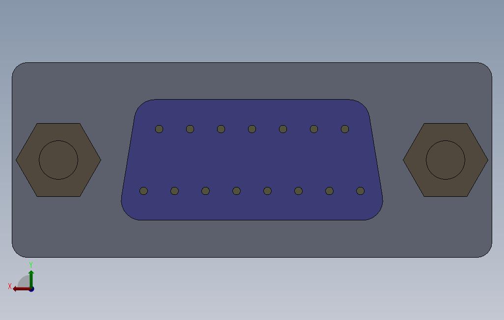 DB9与DB15（VGA）标准接头_SOLIDWORKS 2012_模型图纸免费下载 – 懒石网
