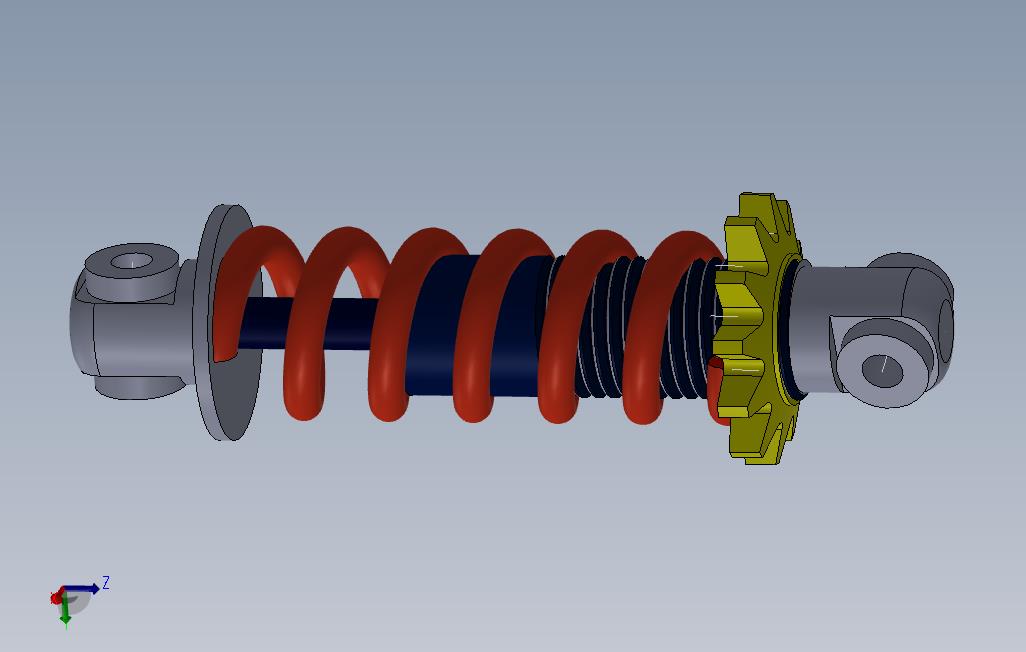 减震器。solidworks 2018模型图纸免费下载 懒石网