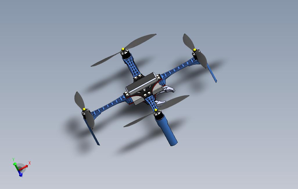 四轴飞行器无人机solidworks 2015模型图纸免费下载 懒石网