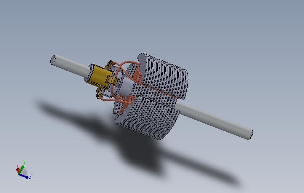 直流电动机转子solidworks 2016模型图纸免费下载 懒石网