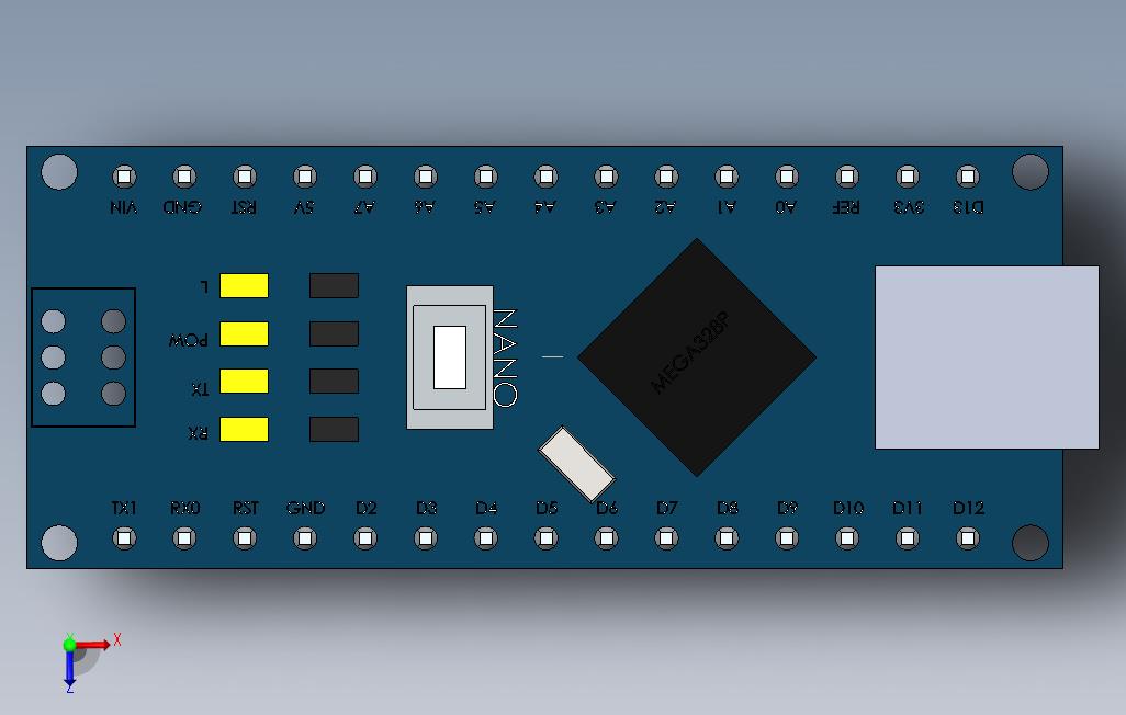 Arduino纳米模型_SOLIDWORKS 2018_模型图纸免费下载 – 懒石网