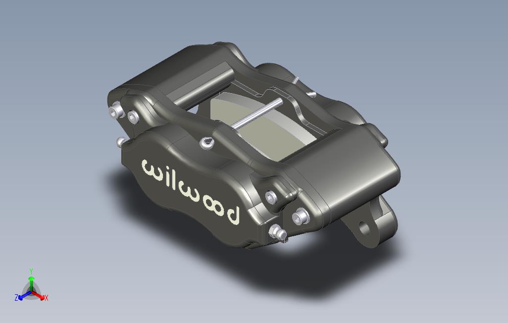 威尔伍德动态卡钳，4活塞_Inventor_模型图纸免费下载 – 懒石网