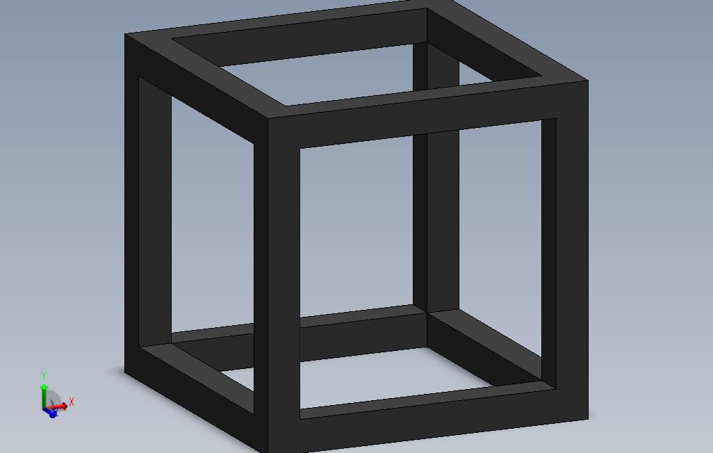 带有载体的三维印刷：边框立方_SOLIDWORKS 2015_模型图纸免费下载 – 懒石网