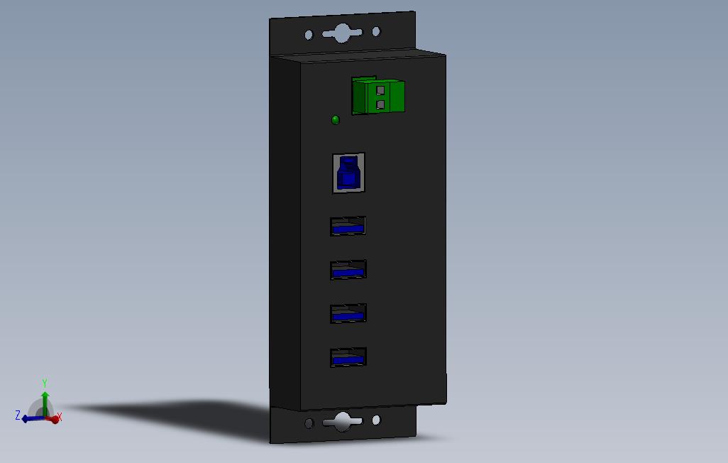 StarTech.com4端口金属工业超高速USB3.集线器带浪涌保护_SOLIDWORKS 2015_模型图纸免费下载 – 懒石网
