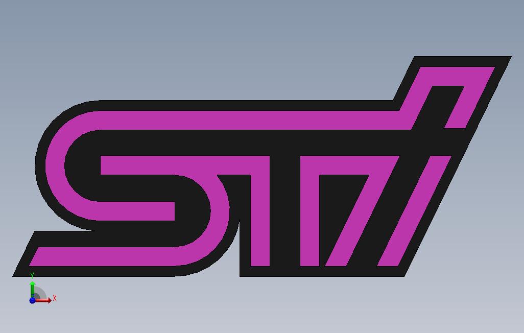 斯巴鲁STI标志-粉色_SOLIDWORKS 2012_模型图纸免费下载 – 懒石网
