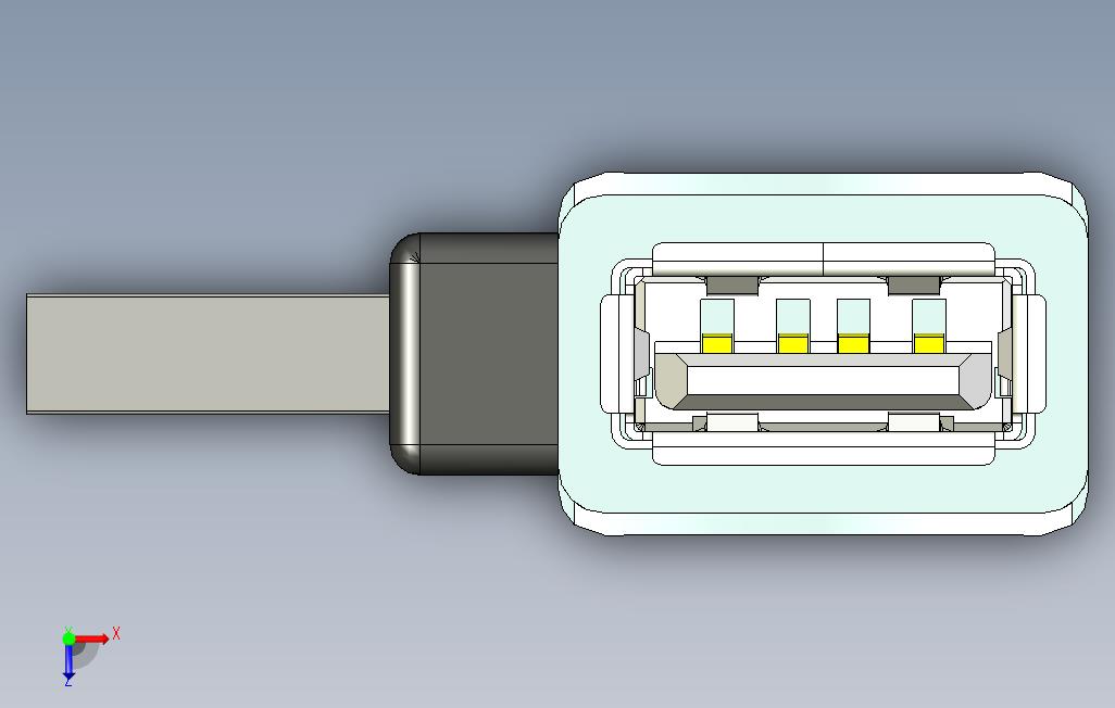 电缆usb7in适配器直角类型a公型到a型女性模型图纸免费下载 懒石网