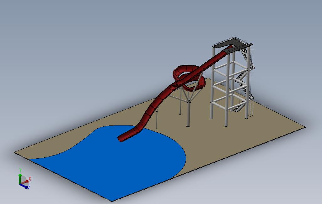 水滑梯_SOLIDWORKS 2016_模型图纸免费下载 – 懒石网