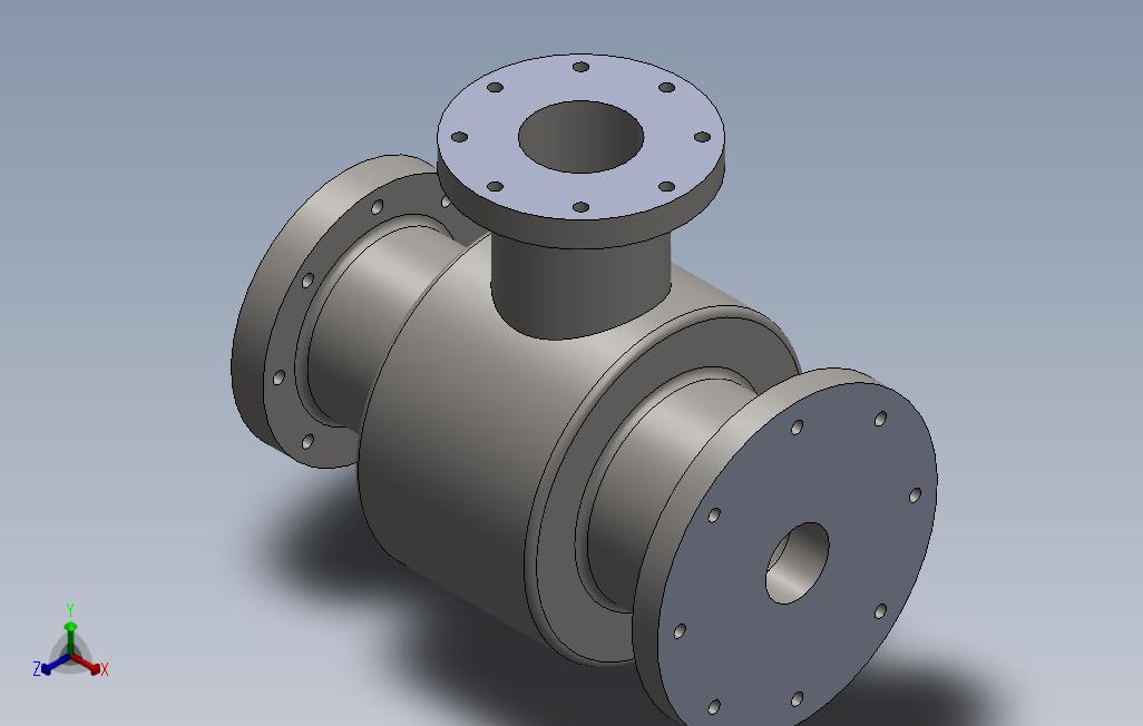 T形管的设计_SOLIDWORKS 2016_模型图纸免费下载 – 懒石网