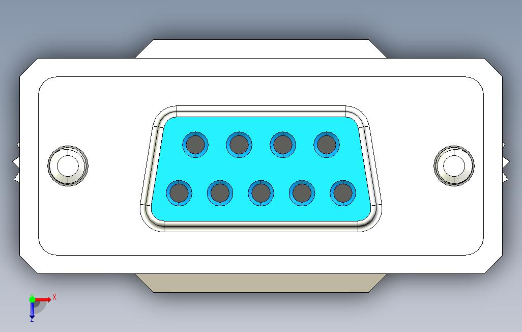 DB9女性_STEP_模型图纸免费下载 – 懒石网