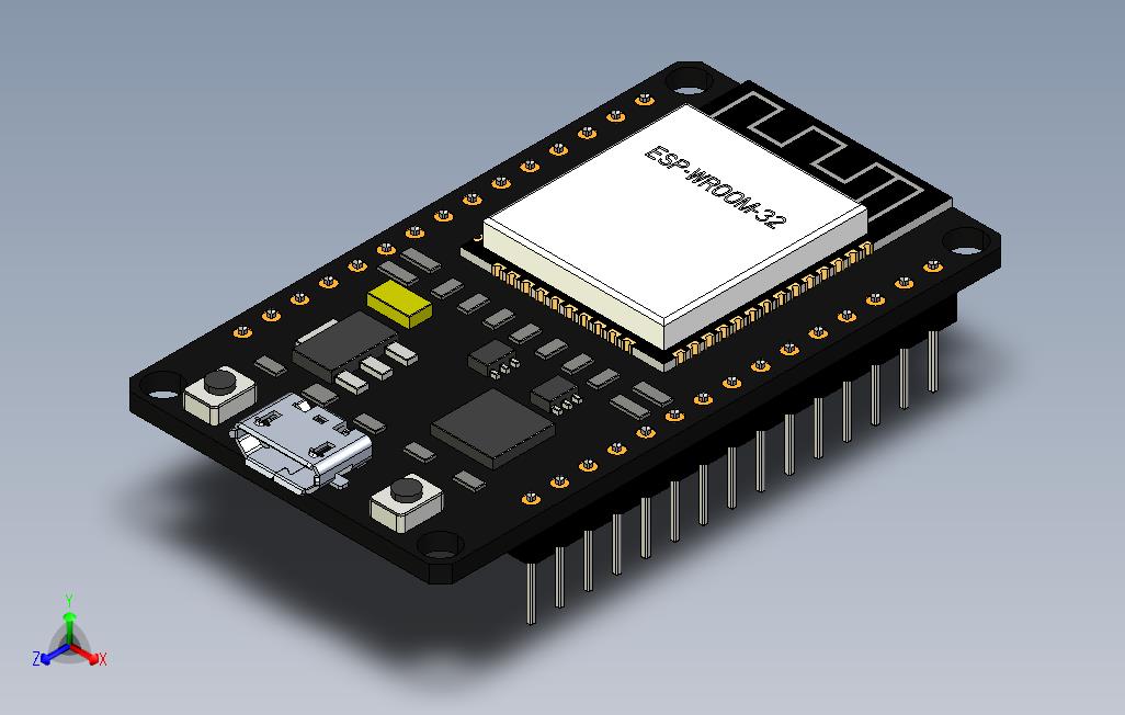 ESP-WROOM-32_STEP_模型图纸免费下载 – 懒石网