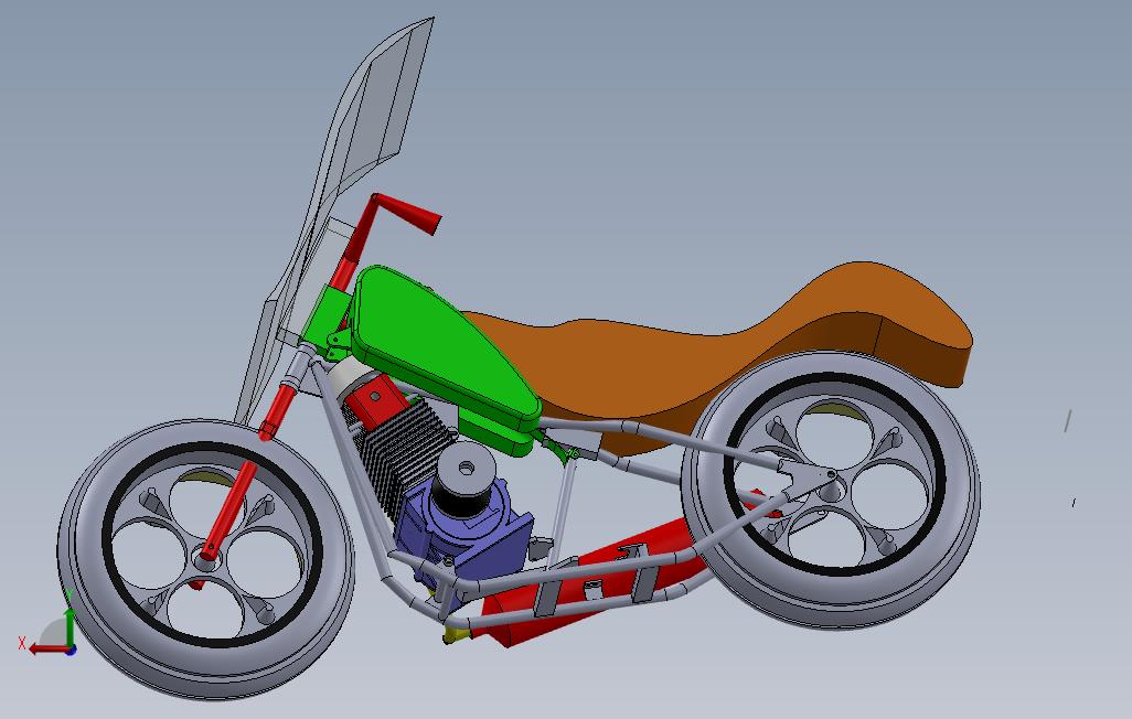 旧摩托车solidworks 2011模型图纸免费下载 懒石网