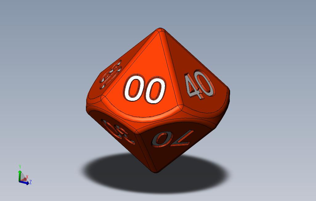 1面DnD骰子d1带数十（STL和SLDPRT）_SOLIDWORKS 2016_模型图纸免费下载 – 懒石网