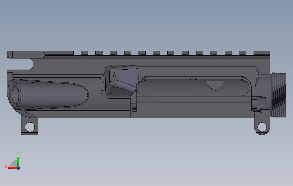 Ar15上接收器solidworks 2011模型图纸免费下载 懒石网