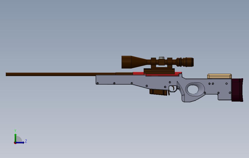 AWM-狙击枪_SOLIDWORKS 2017_模型图纸免费下载 – 懒石网