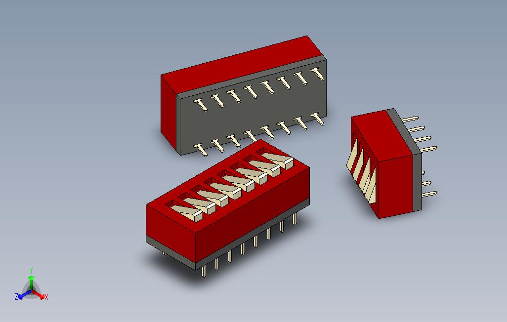 DIP开关8和16_STEP_模型图纸免费下载 – 懒石网