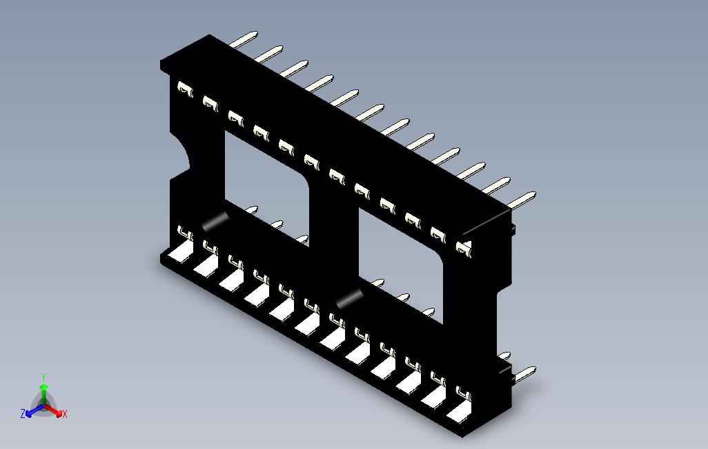 IC24引脚插座_STEP_模型图纸免费下载 – 懒石网