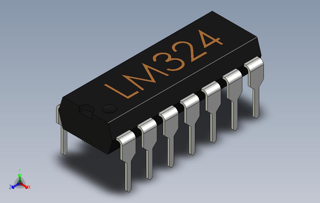 LM324工作放大器_STEP_模型图纸免费下载 – 懒石网
