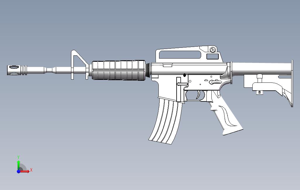 m4a1枪_SOLIDWORKS 2013_模型图纸免费下载 – 懒石网